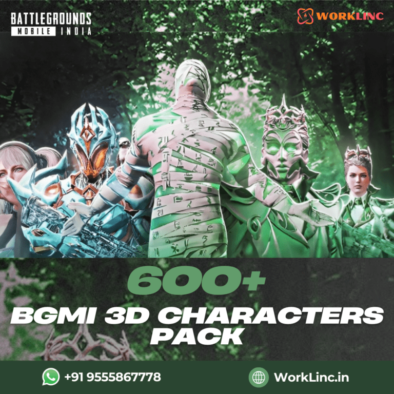 600+ BGMI 3D Characters Pack - WorkLinc