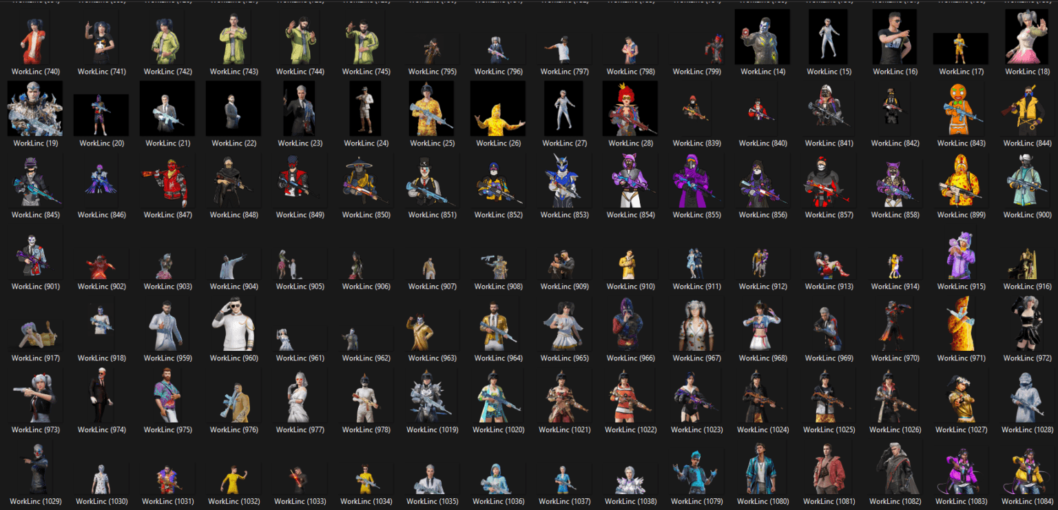 600+ BGMI 3D Characters Pack - WorkLinc